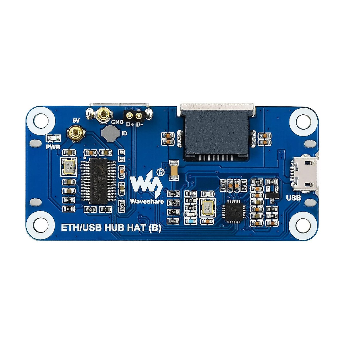 waveshare Ethernet/USB HUB HAT B Expansion Board for Raspberry Pi 4 B/3 B+/3 B/2 B/Zero/Zero 2 W/W/WH,PC,with 1 RJ45 10/100M Ethernet Port, 3 USB Ports Compatible with USB2.0/1.1