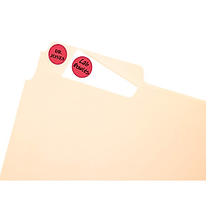 Avery Print/Write Self-Adhesive Removable Labels, 0.75 Inch Diameter, Red, 1008 per Pack (5466)
