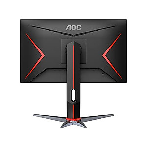 AOC 27G2 27" Frameless Gaming IPS Monitor, FHD 1080P, 1ms 144Hz, NVIDIA G-SYNC Compatible + Adaptive-Sync, Height Adjustable, 3-Year Zero Dead Pixel Guarantee, Black/Red