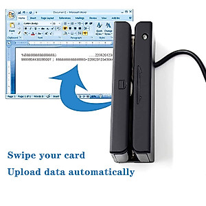 Magnetic Stripe Card Reader, USB 3-Track Mini MSR Card Reader Swiper for Access Control POS System Cashier Registry