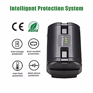 KUNLUN 40V 6.0Ah Lithium-ion Battery for Ryobi 40-Volt Collection Cordless Power Tools OP4040 OP4026 OP4030 OP4050 OP4060A Battery