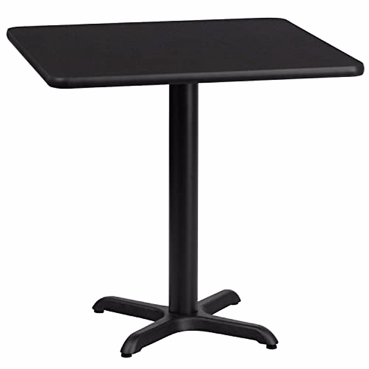Flash Furniture 30'' Square Black Laminate Table Top with 22'' x 22'' Table Height Base