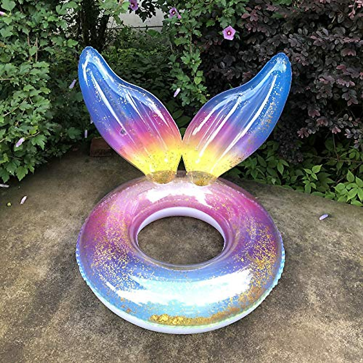 Inflatable Mermaid Pool Float - 2020 Floaties for Adults Pool Float Swimming Ring Pool Float Inner Tube Outdoor Beach Party Play Pool Water Toy for Adults