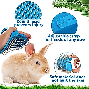 4 Pieces Bunny Grooming Kit with Bunny Grooming Brush Comb Pet Hair Remover Nail Clipper File Pet Shampoo Bath Brush with Adjustable Handle Pet Bath Grooming Set for Bunny Hamster Bunny Guinea Pig