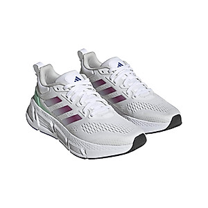 adidas Women's Questar Sneaker, White/Lucid Fuchsia/Silver Dawn, 8.5