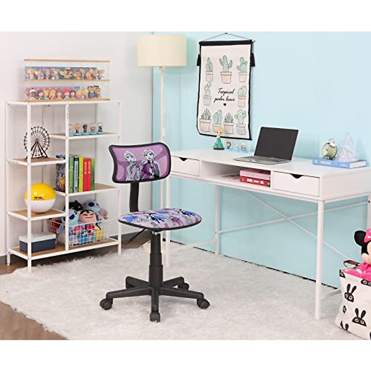 Disney Frozen 2 Adjustable Swivel Mesh Rolling Desk Chair, for Kids, Teens and Adults