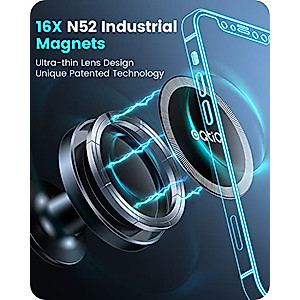 OQTIQ Compatible for MagSafe Car Mount, [Metal Body] Dashboard Phone Holder, [ Strong Magnets] Cell Phone Car Holder Compatible with Magsafe iPhone 14 13 Pro Max and All Phones