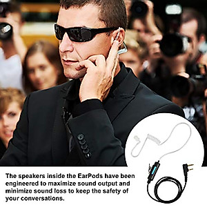 SAMCOM Two Way Radio Earpiece with Clear Acoustic Tube Walkie Talkie 2 Pin Security Headset with Mic Radios