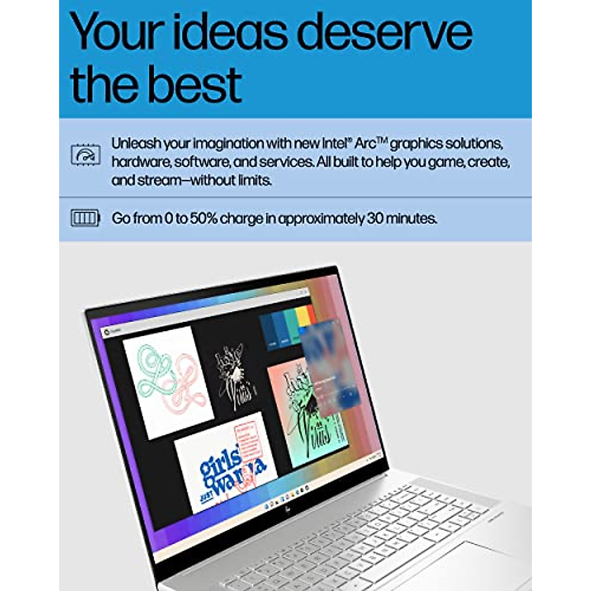 HP Envy -Laptop PC, Intel Arc A370M Graphics, 12th Gen Intel Core i7-12700H, 16 GB -RAM, 512 GB SSD, 16” WQXGA Touchscreen, 100% sRGB, Windows 11 Home, HP Fast Charge, Camera -Cover (16-h0010nr, 2022)