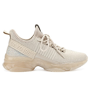 Fashion Sneakers for Women - Diamond Glitter Sneakers for Women - Breathable Running Shoes for Women Nonslip Comfy Casual Shoes for Women - Womens Tennis Shoes,Beige Size 10.5