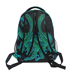 ALAZA Watercolor Octopus Large Backpack for Kids Boys Girls Student Personalized Laptop iPad Tablet Travel School Bag with Multiple Pockets