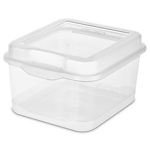 IFFANY Plastic FlipTop Hinged Storage Box Container w/Latching Lid (12 Pack)