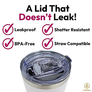 Biddlebee Birthday Gifts for Women Funny & Sarcastic Travel Coffee Mug w/Slider Lid | 20oz Insulated Coffee Tumbler | Funny Gifts for Women | 40th Birthday Gifts Women | Might Be Vodka