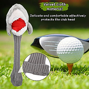 Golf Club Head Cover, Adorable Shark Head Shape Plush Cloth Golf Wood Driver Head Cover