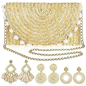 SHERCHPRY Straw Bag Women Crossbody Bag Clutch Handbags Summer Beach Woven Bags Straw Purse for Women Girls