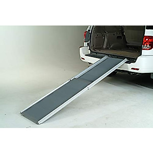 PetSafe Happy Ride Extra Long Telescoping Dog Ramp for Cars, Trucks, SUVs & Minivans - Extends 47 to 87 Inches - Portable Pet Ramp for Large Dogs - Aluminum Frame Weighs 18 lb, Supports up to 300 lb