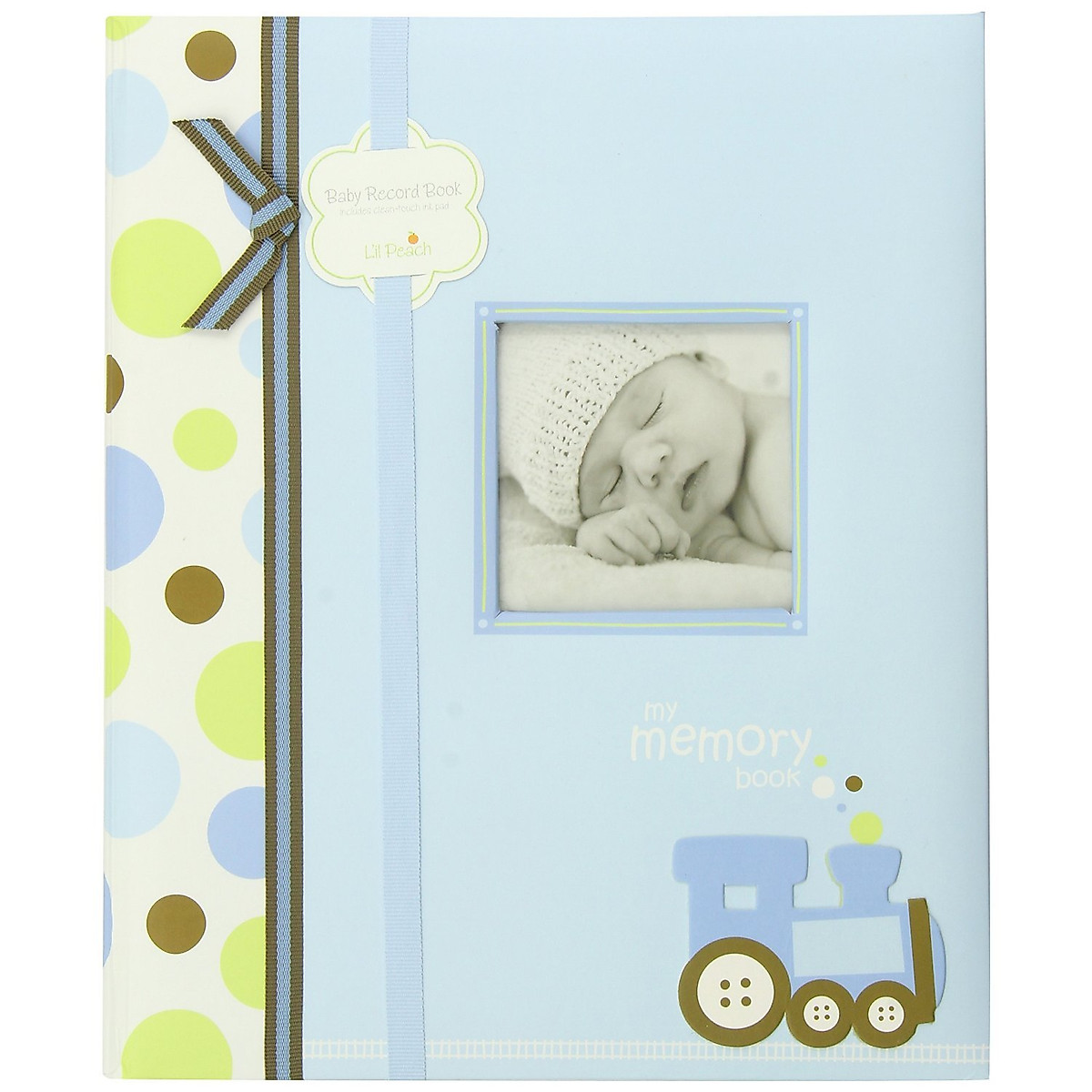 Lil Peach Train Baby Five Year Memory Book Photo Journal, Cherish Every Precious Moment Of Your Babys First Years, Blue