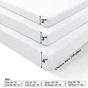 Mattress Topper Cover, Premium Bamboo Zippered Cover for Mattress Topper with Adjustable Straps, Ferlizer 3 Inch Queen Mattress Topper Protector