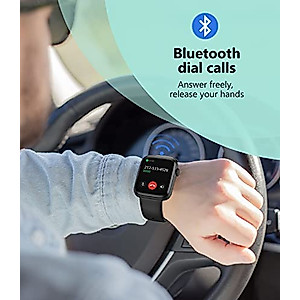 Smart Watch for Men Women with Bluetooth Call Answer/Dail,1.85'' HD Full Touch Screen Fitness Tracker, Smartwatch with Heart Rate Blood Oxygen Blood Pressure Sleep Monitor for Android and iPhone
