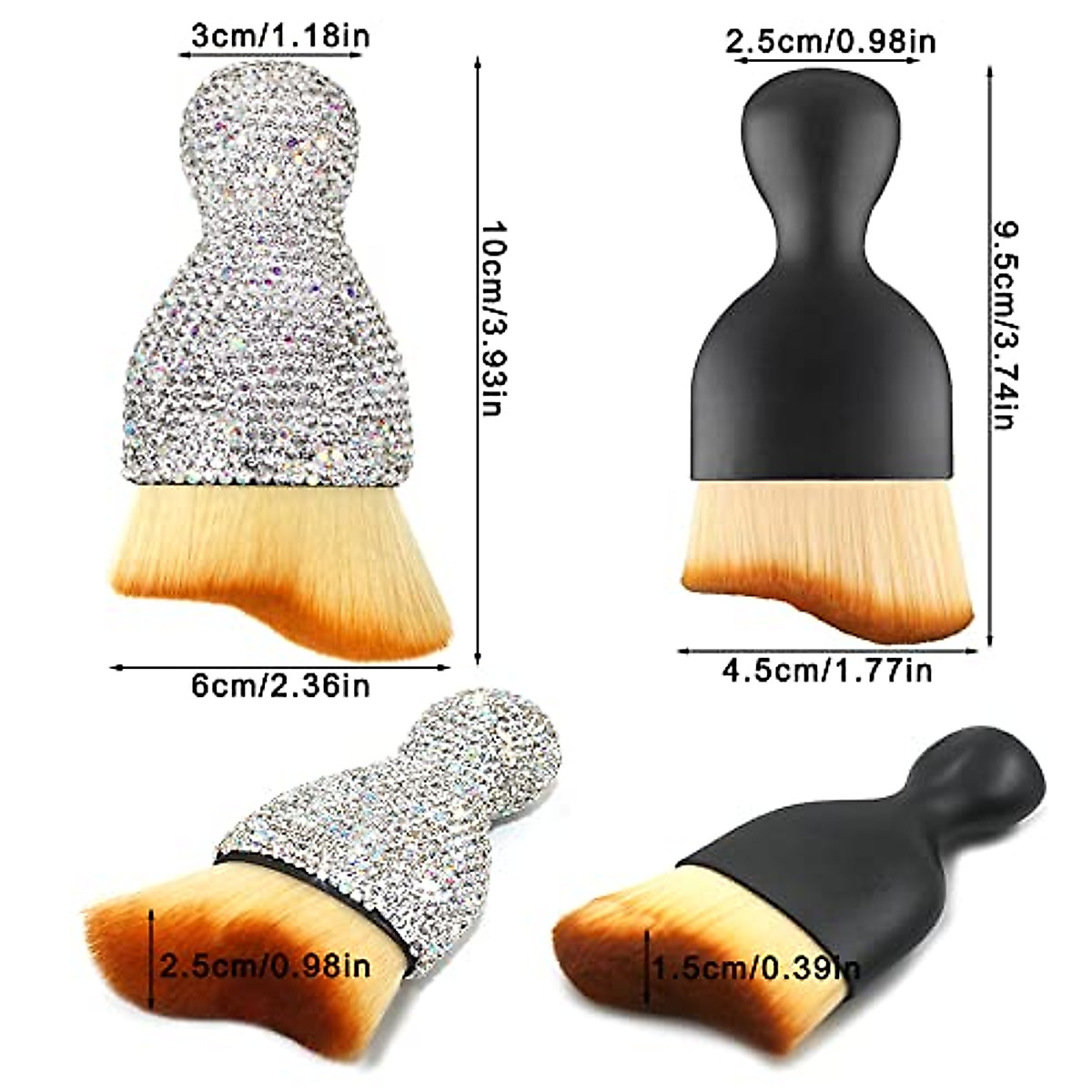 Dland 2 Pieces Car Interior Dust Brush, Car Cleaning Soft Bristle Brush Detail Brush, Used for Air Conditioning Vents, Computer, Dashboard, Car RV Interior, etc