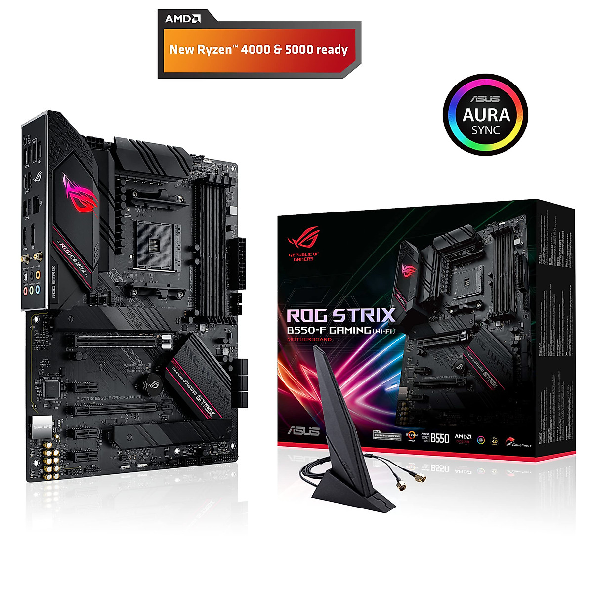 ASUS ROG Strix B550-F Gaming AMD AM4 ATX Motherboard with WiFi 6, PCIe 4.0, 2.5Gb LAN, HDMI 2.1, Aura Sync