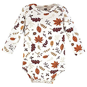 Hudson Baby Boys Cotton Long-Sleeve Bodysuits, 9-12 Months, Unisex, Pink Fall
