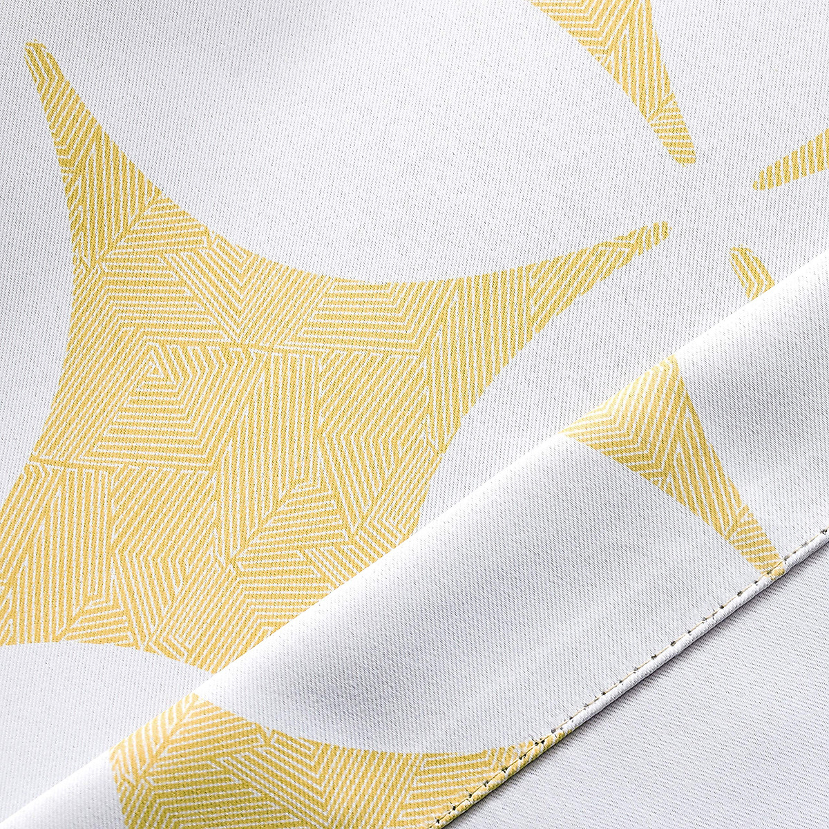 DriftAway Amelia Retro Geo Pattern Round Circle Star Print Blackout Valance Rod Pocket Curtain Single 52 Inch by 18 Inch Plus 2 Inch Header Yellow