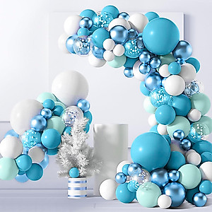 BLUE HANDCART Balloons Arch Garland Kit, 124pcs Party Balloons for Wedding Baby Bridal Shower Engagement Anniversary Graduation Birthday Party Decorations Backdrop (Blue)