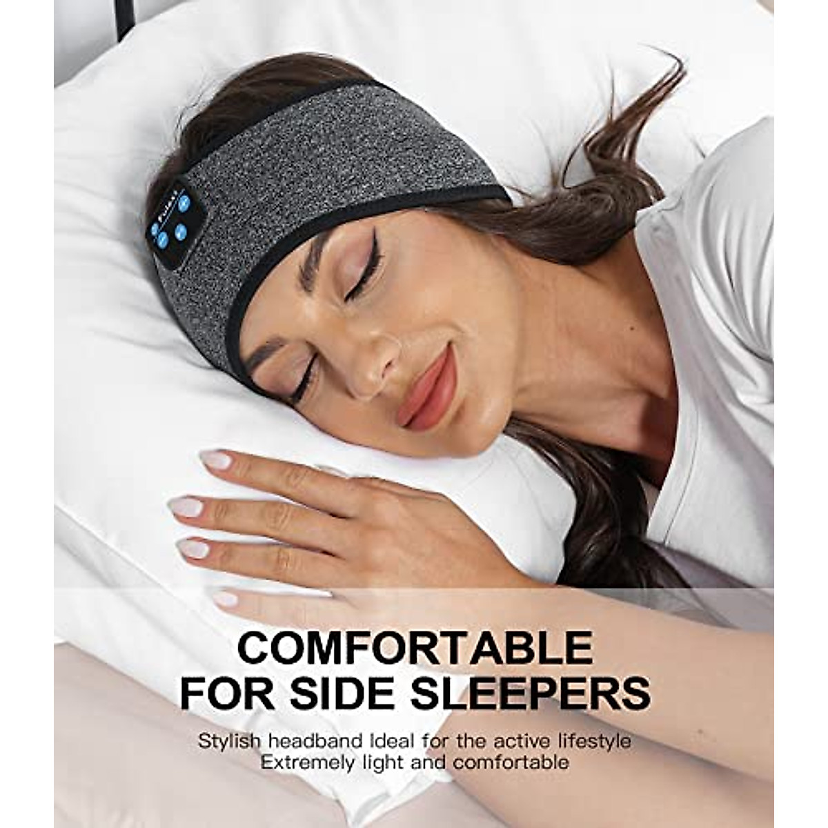 Voerou Sleep Headphones Bluetooth Headband, Cozy Band Wireless Headphones,Sleeping Headphones with Stereo Speakers-Cool Tech Gifts for Men Women,Perfects for Workout,Running,Yoga,Travel