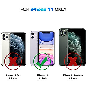 Nvollnoe for iPhone 11 Case with Card Holder Heavy Duty Protective Dual Layer Shockproof Hidden Card Slot Slim Wallet Case for iPhone 11 for Men&Women(Black)