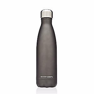 Godinger Silver Art 17 Oz. Vacuum-insulated Titanium Color Hot/cold Beverage Bottle Drink Water Thermos