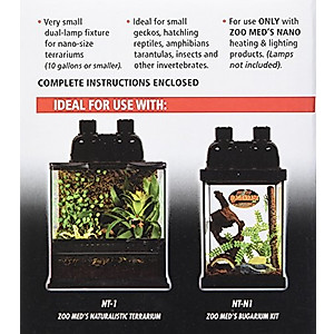 Zoo Med Nano Combo Dome Lamp Fixture, 40 Watts Per Socket, LF-36e, Silver