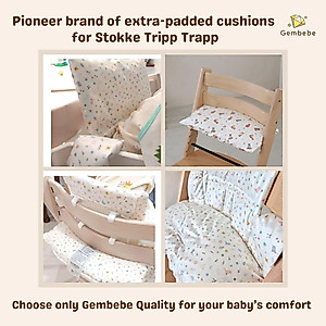 Gembebe Waterproof & Compatible Stokke Tripp Trapp Cushion Set - Easy to Clean Stokke Tripp Trapp Newborn Set - 100% Cotton Stokke Tripp Trapp High Chair Cushion Set (Little Birdie / 49.5 Counts)