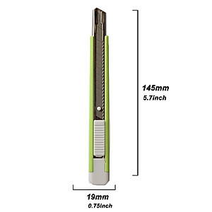 WEKOIL 30Pcs Snap Off Utility Knife Blades with 3 Pcs Delicate 9mm Auto Lock Art Knives Craft Cutters Box Paper Cutters Graphic Knife for Office Home Garage Warehouse,Green