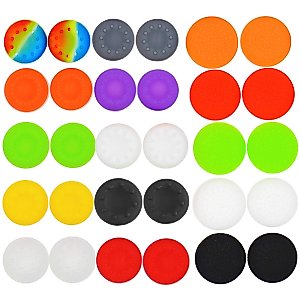 30PCS Joystick Thumb Stick Grips Cap Gamepad Replacement Parts Colorful Rubber Cover Compatibled For PS3 / PS4 / Xbox 360 / Xbox One Analog Controllers