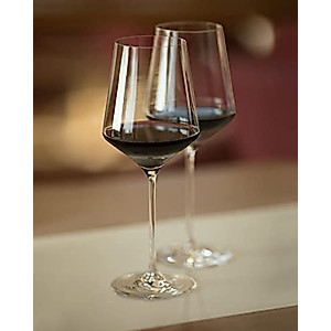 Red Wine Glasses Set of 4- Premium Crystal Wine Glasses Hand Blown-15 oz,Thin Rim,Long Stem,Perfect for Red or White,Daily Use,Unique Wedding Anniversary or Birthday Gift