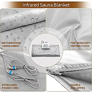 TaTalife Portable Far-Infrared Sauna Blanket, Digital Heat 2 Zone Sauna with Remote Control, Professional Home Sauna Heated Blanket Therapy for Recovery Wellness Relaxation