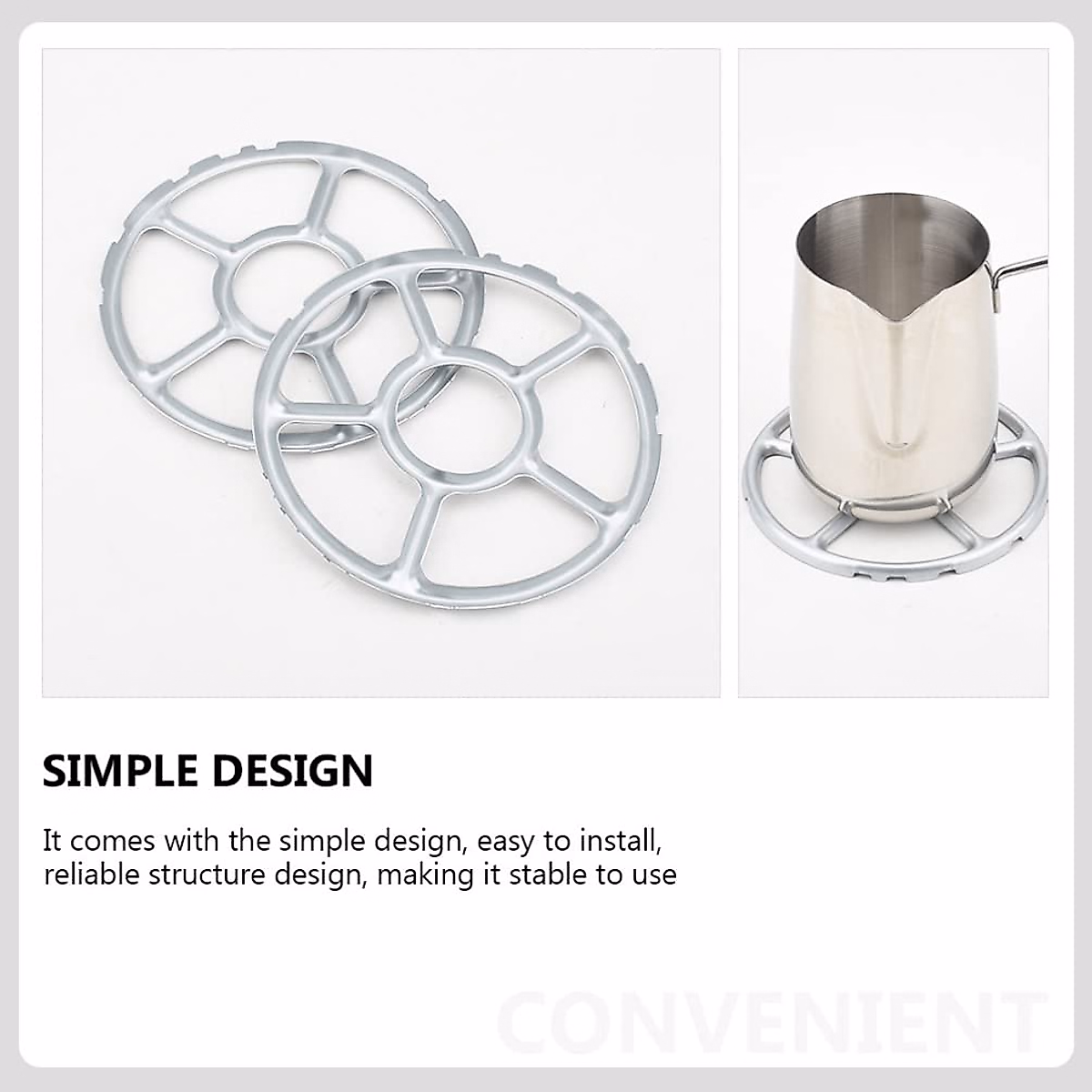 Gas Ring Trivet Galvanized Wok Ring Stove Rack: 2pcs Cooktop Range Pan Holder Stand Non Slip Gas Ring Reducer Milk Pot Support Brackets for Butter Warmer Small Saucepan Gas Stove Top Grates