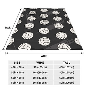 Volleyball Sport Throw Blanket Flannel Fleece Fuzzy Blankets Soft Warm Cozy for Bed Couch Sofa Living Room for Teens 60"x50"