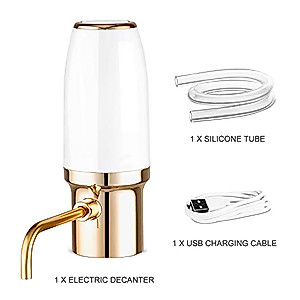 WINIRINA Automatic Wine Aerator Pourer Electric Smart Decanter，Dispenser Rechargeable with Micro USB Cable