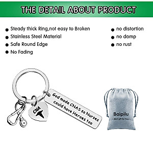 CNA Gift Certified Nursing Assistant Gift God Made CNAS So Nurses Could Have Heroes Too Keychain Graduation Gift for CNA Stethoscope Medical Keychain Nursing School Student Gift,Nurse keychain