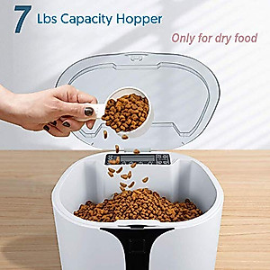 Automatic Pet Feeder for Dog and Cat Food Dispenser with Timed Programmable, Portion Control Up to 4 Meals Per Day, Voice Recorder, Battery and Plug-in Power 7L for Small Medium and Large Pet