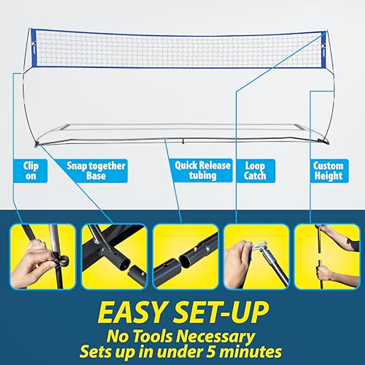 Freestanding Indoor/Outdoor Volleyball Net (32 Feet)