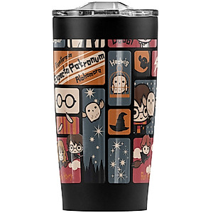 Logovision HARRY POTTER/CUTE CHIBI PATTERN - Stainless Steel Tumbler 20 oz Coffee Travel Mug/Cup, Vacuum Insulated & Double Wall with Leakproof Sliding Lid | Great for Hot Drinks and Cold Beverages