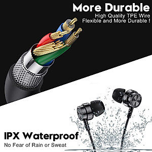 Wired Earbuds with Microphone, in Ear Headphones with Heavy Bass &Noise Isolation, High Sound Quality in-Ear Earphones Compatible with Samsung, Tablet, Laptop,MP3, Android Phones and All 3.5mm Jack