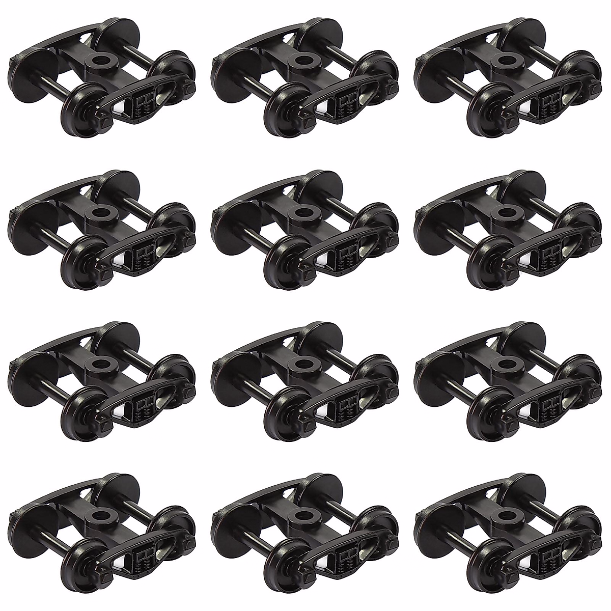 12pcs Model Train Bogie with Plastic Wheels 1:87 HO Scale 33" Model Railway Accessories (Style B)