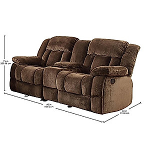 Homelegance Laurelton 79" Microfiber Double Glider Reclining Loveseat, Chocolate Brown
