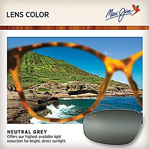 Maui Jim Men's Wana Polarized Rectangular Sunglasses, Matte Black/Neutral Grey, Large