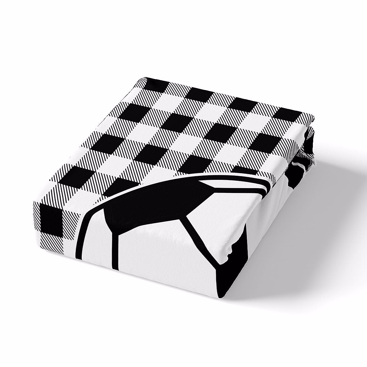 Feelyou Soccer Bedding Set for Girls Boys Kids Twin Size Black White Comforter Cover Set Room Decorative Geometric Pattern Duvet Cover Sports Theme Bedspread Cover 2Pcs Bedclothes