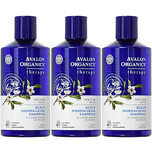 Avalon Organics Scalp Normalizing Shampoo, Tea Tree Mint Therapy 14 oz (Pack of 3)